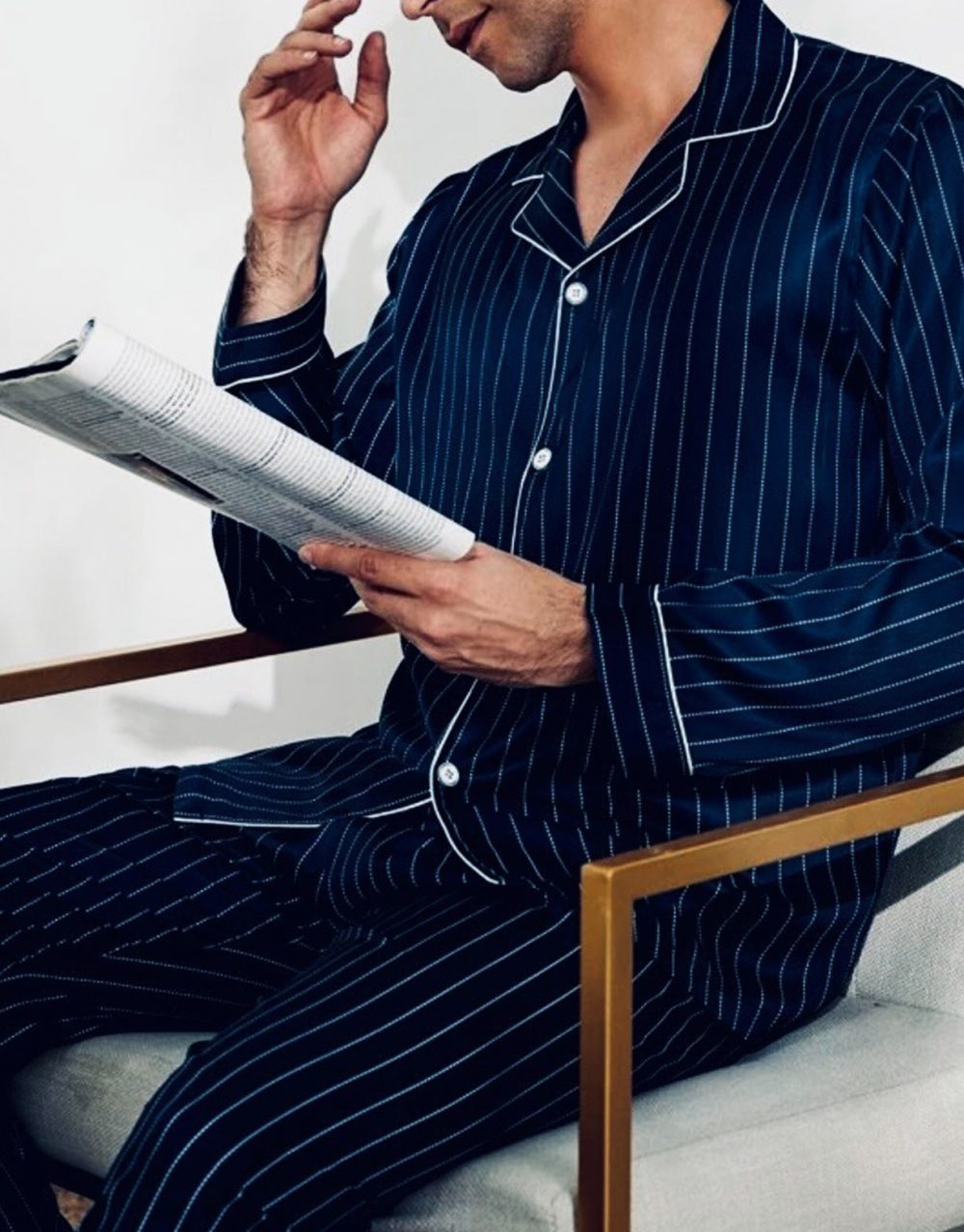 Pin Stripped Men’s PJ Set – Sheer Opulence